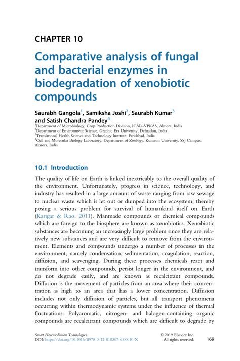 PDF Comparative Analysis Of Fungal And Bacterial Enzymes In Biodegradation Of Xenobiotic Compounds