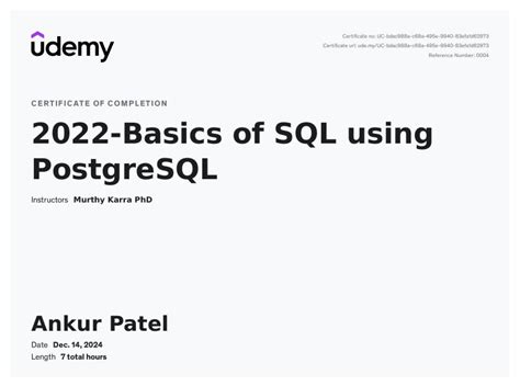 Ankur Patel On Linkedin Sql Postgresql Learningjourney Upskilling Certification