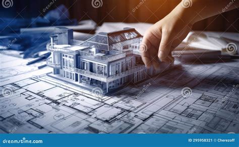 Engineer Architect Develops A Layout Of Architecture Stock Illustration