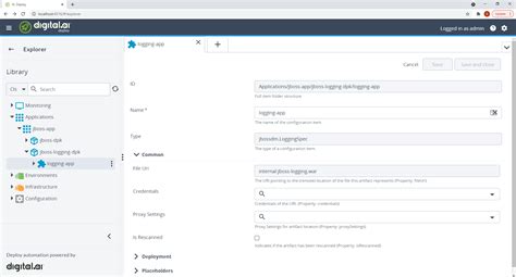 Configure Application By Enabling Logging Subsystem On JBoss Server Using Deploy Digital Ai
