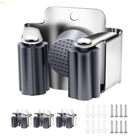 Com ที่แขวนไม้กวาด ไม้ถูพื้น และไม้กวาด แบบติดผนัง มีกาวในตัว ไม่ต้องเจาะ และที่ตักขยะ สําหรับ