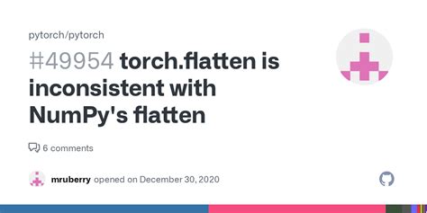 Torch Flatten Is Inconsistent With Numpy S Flatten Issue Pytorch Pytorch Github
