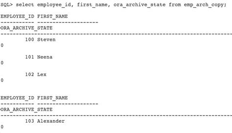 Using In Database Row Archiving