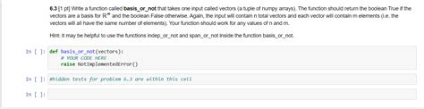 Solved Part Span Basis And Linear Independence Chegg
