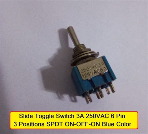Toggle Switch 3A 250VAC 6 Pin 3 Positions SPDT ON OFF ON