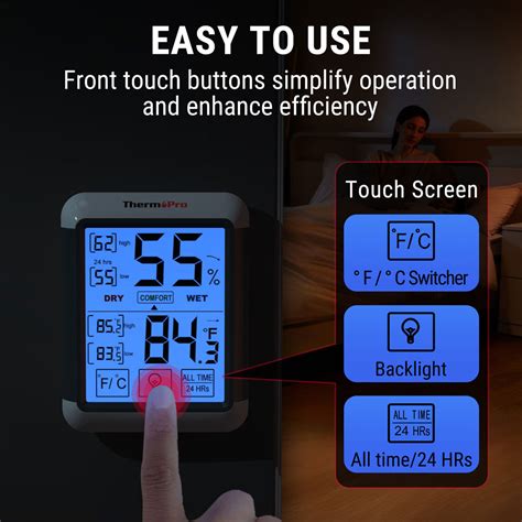 Tp50 Digital Indoor Hygrometer Thermometer Temp And Humidity Thermopro