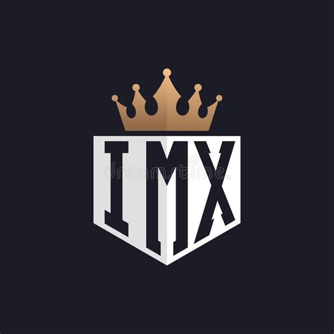 Luxury IMX Logo With Crown Elegant Initials IMX Letter Logo For Exclusive Brands Stock Vector