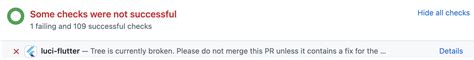 tree status is not refreshed on old prs · issue 106816 · flutter
