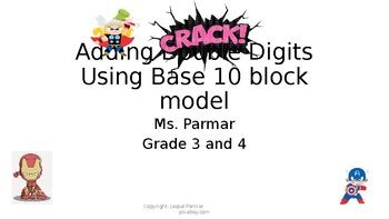 Adding Double Digits Using Base Blocks By Jaspal Parmar TPT