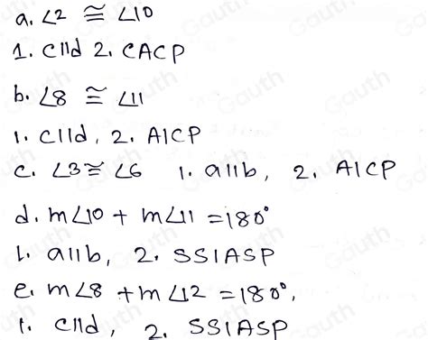 solved for column a identify the parallel lines based on the given