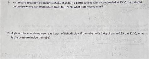 Solved A Standard Soda Bottle Contains ML Of Soda If A Chegg Com