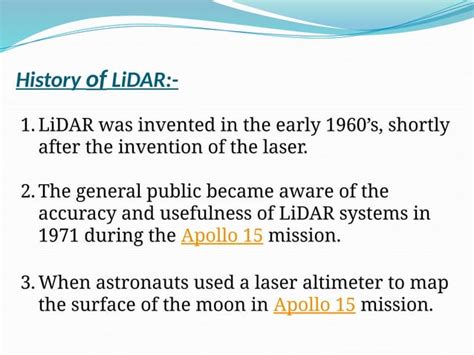 Lidar Light Detection And Ranging Working Ppt