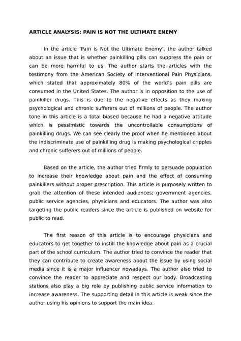 Written Article Analysis Elc501 Niaqocrane