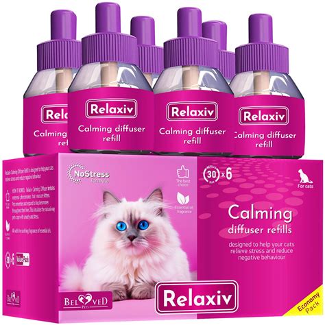 Relaxivet Calming Diffuser Refill And Anti Anxiety Cat Calming Diffuser 9 Oz Bottle 6 Count