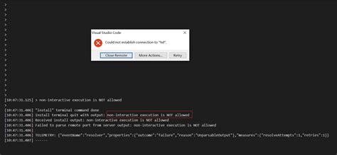 Non Interactive Execution Is NOT Allowed Issue Microsoft Vscode Remote Release GitHub