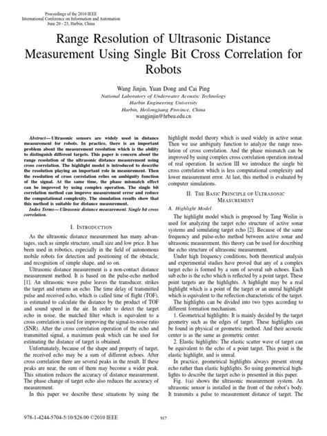 Range Resolution Of Ultrasonic Distance Measurement Using Single Bit