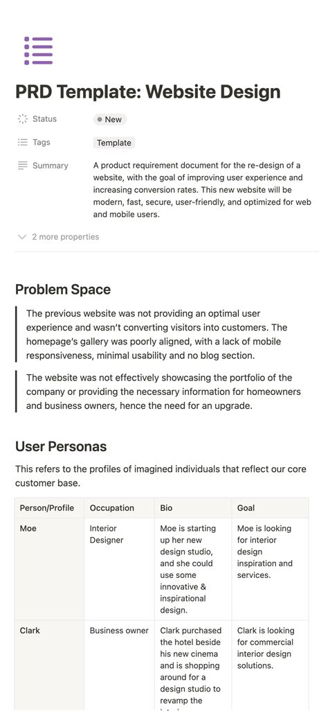 Prd Template Notion
