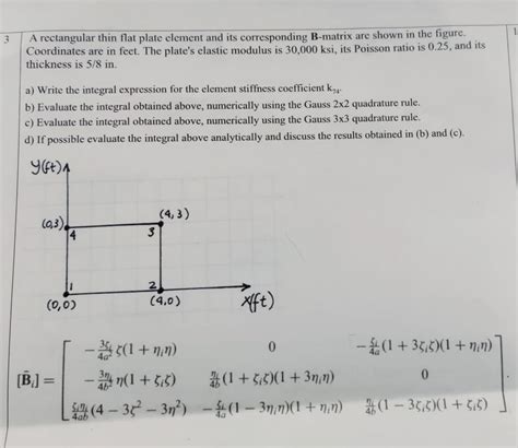Solved A Rectangular Thin Flat Plate Element And Its Chegg