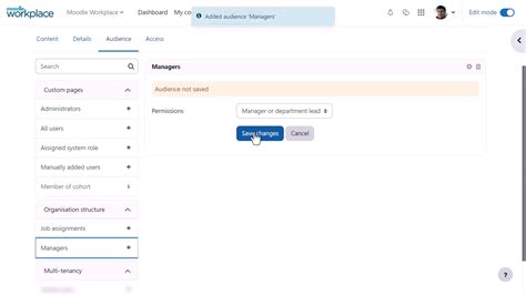 create and edit custom pages with moodle workplace 4