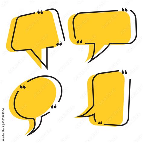 Quote Box Frame Set Blank Quote Boxes For Text Quotation Bubble Frame Template With Yellow