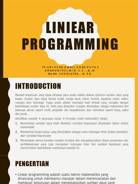 Materi Linear Programming Pdf Bisnis Metode And Bahan Ajar