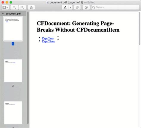 Creating Page Breaks In Cfdocument Without Using Cfdocumentitem In