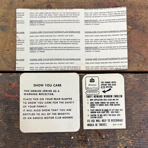 Amoco Motor Club Decal New Old Stock 1960s And 1970s Amoco Motor Club