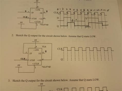 Solved Sketch The Q Output For The Circuit Shown Below Chegg Com