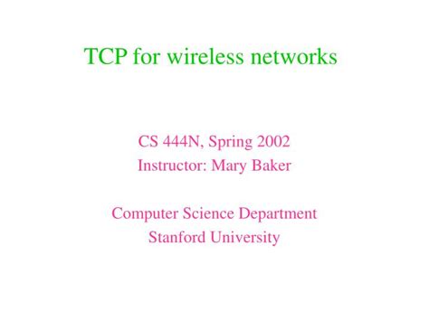 Ppt Tcp For Wireless Networks Powerpoint Presentation Free Download