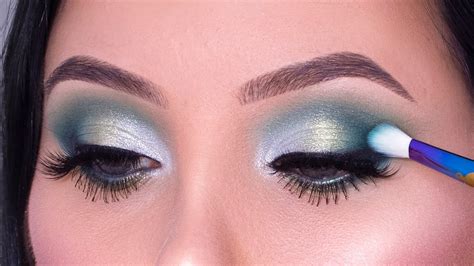 Turquoise Smokey Glam Eye Makeup Look Tutorial Youtube