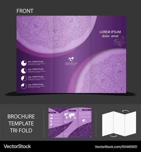 Purple Brochure Template Royalty Free Vector Image
