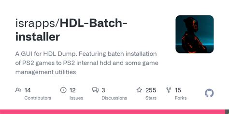 github israpps hdl batch installer a gui for hdl dump featuring