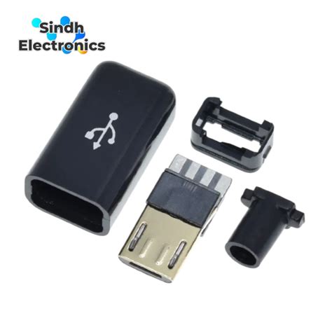 Micro Usb Male 4 Pin Diy Micro Usb Jack Connector With Black Plastic Shell Daraz Pk