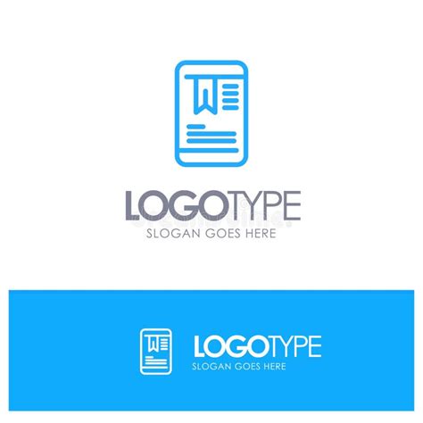 Mobile Tag Oneducation Blue Outline Logo With Place For Tagline Stock