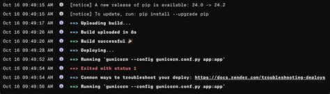 Deploy Failed Exited With Status 1 Render