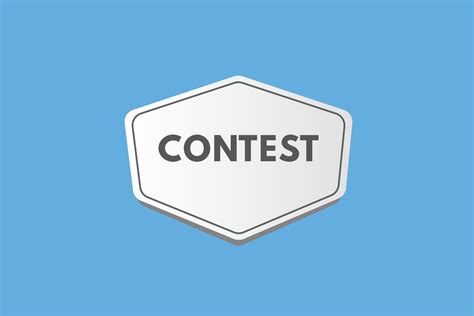 Contest Text Button Contest Sign Icon Label Sticker Web Buttons