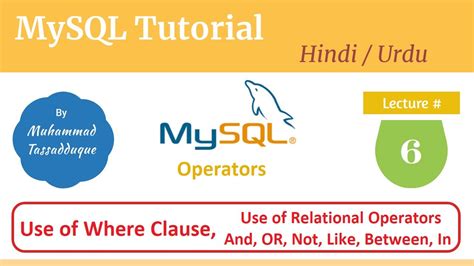 Mysql Comparison Operators And Or Not In Between Like Operators