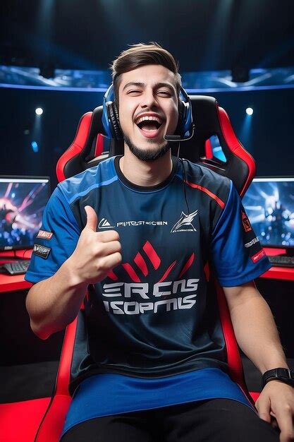 Premium Photo Professional Esports Gamer Rejoices In The Victory
