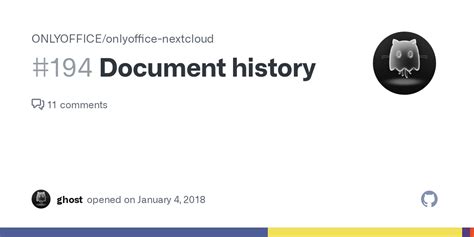 Document History · Issue 194 · Onlyofficeonlyoffice Nextcloud · Github