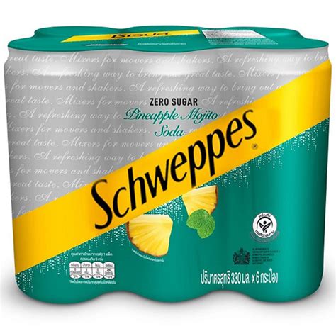 Schweppes Zero Sugar Pineapple Mojito Soda 330ml Pack 6 Order Online