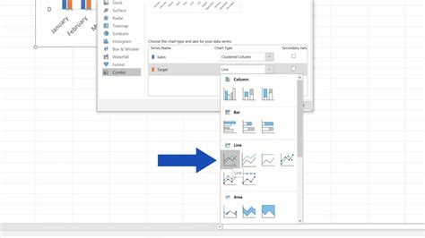 how to add a target line in an excel graph