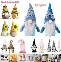 40 Types Plush Gnomes Doll Dwarf Spring Autumn Harvest Sunflower Gnome