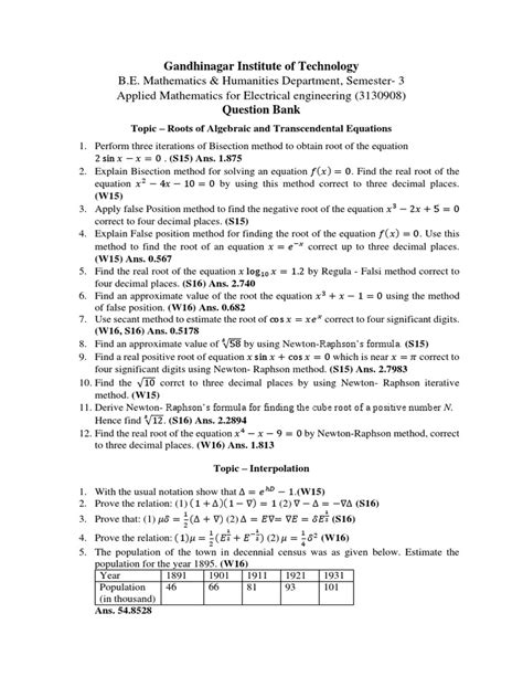 Question Bank Pdf Mathematics Of Computing Computational Science