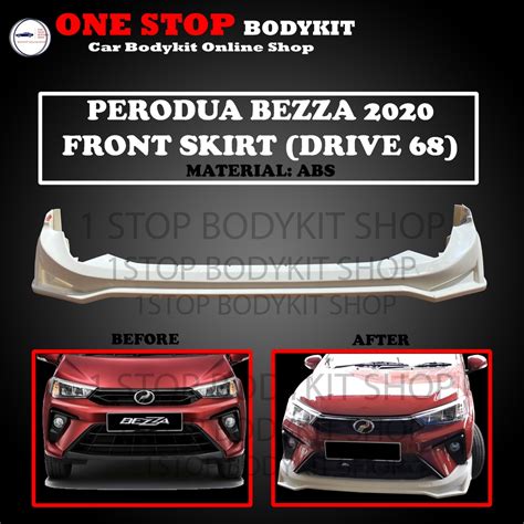Perodua Bezza 2020 Full Set Bodykit D68 Abs Skirt Lip Bodykit Front Skirt Side Skirt Rear