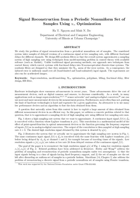 pdf signal reconstruction from a periodic nonuniform set of samples
