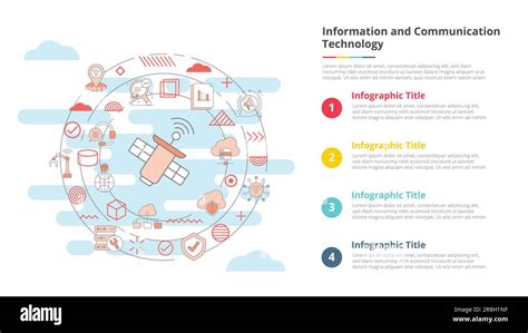 Ict Information And Communication Technology Concept For Infographic