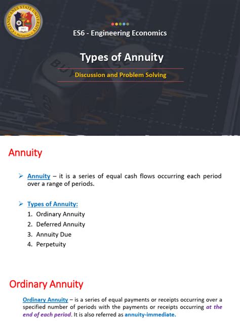 Es6 Lec06 Types Of Annuity Pdf