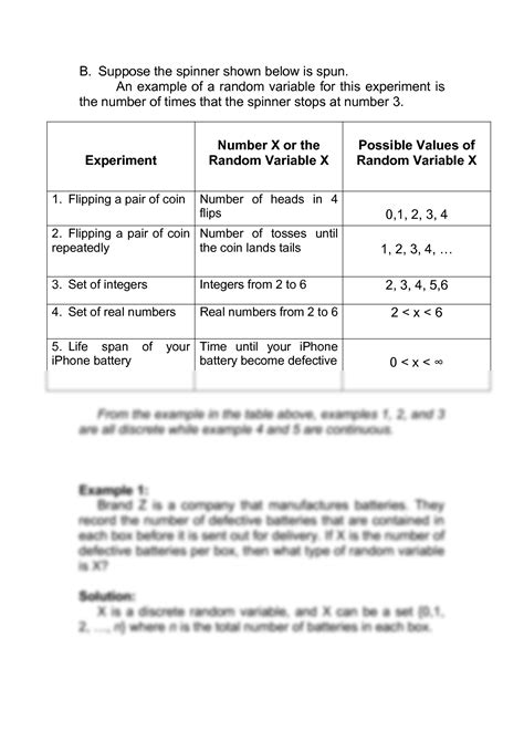 solution distinguishing between a discrete and a continous random