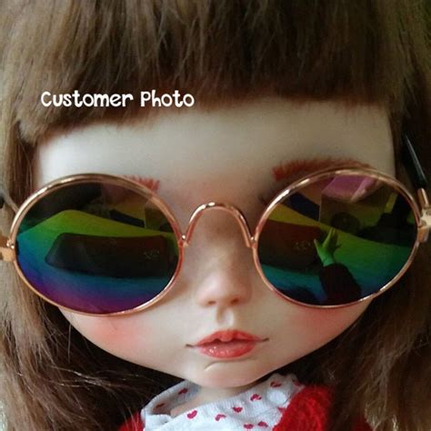 Blythe Pullip 18 Inch Doll Glasses And Sunglasses Black Pink Gold Cute