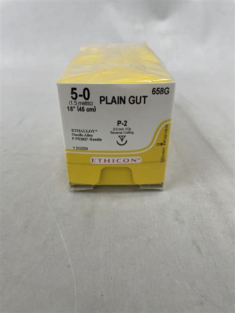 New Ethicon 658g Surgical Gut Suture Plain Precision Point Reverse